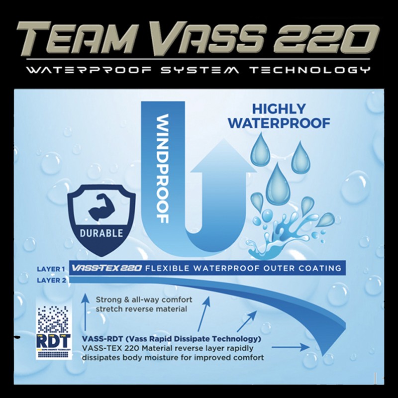 Team Vass 220 Winter Lined Bib & Brace - Waterproof - Black Edition